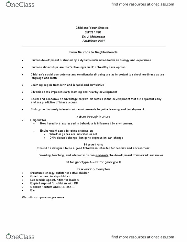 CHYS 1F90 Lecture 11: Lecture 11 notes - OneClass