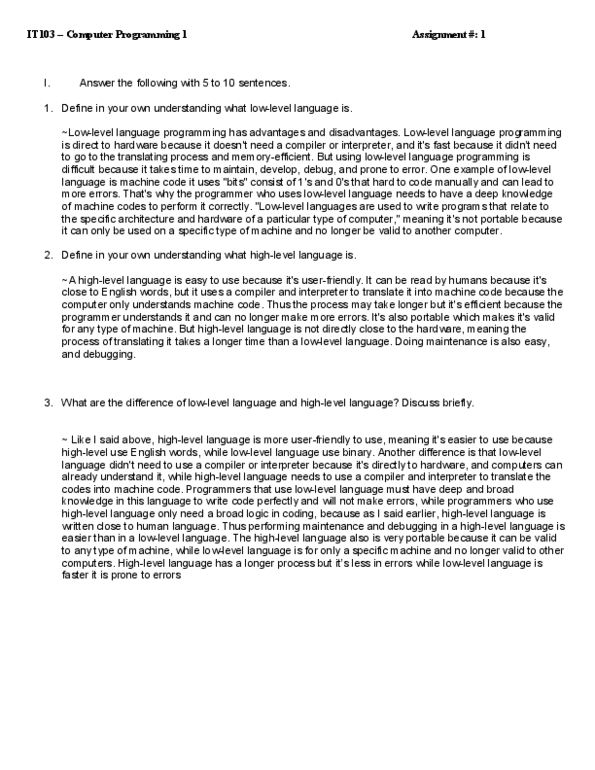 BSIT Study Guide - Summer 2022, midterm - Machine Code
