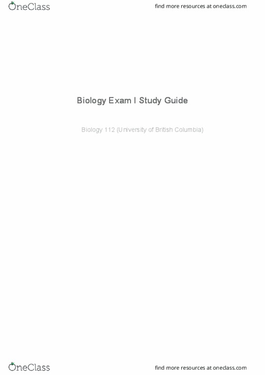 BIOL 112 Study Guide - Summer 2022, midterm - Atomic Mass, Atomic ...