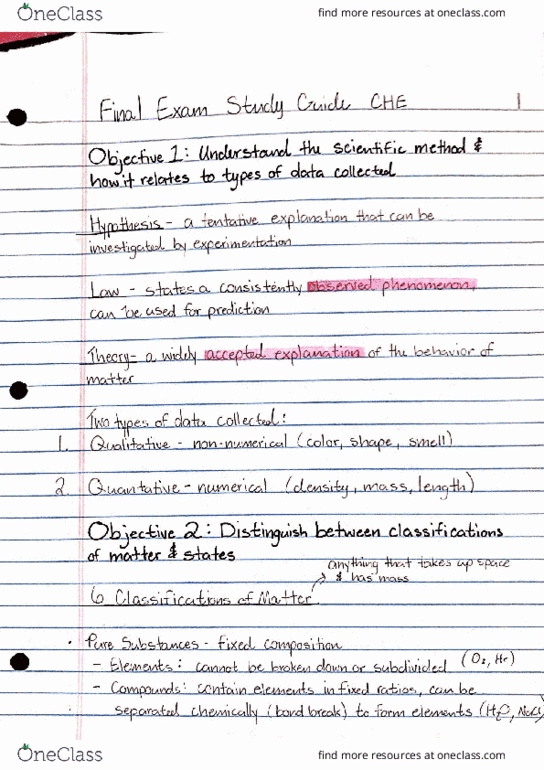 Final exam study guide part I - OneClass