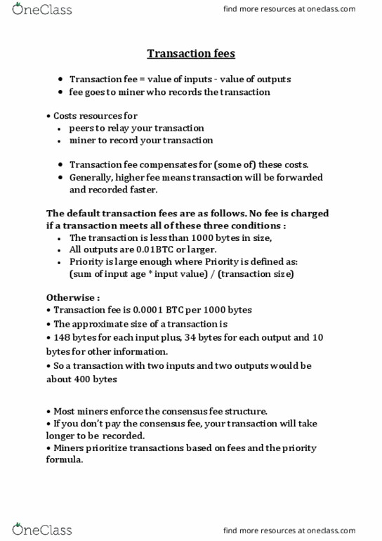 CSE1006 Study Guide - Winter 2022, final - Bitcoin Core