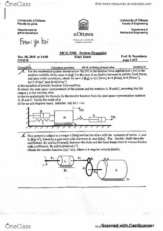 MCG 3306 Final: 2018 FALL FINAL - OneClass