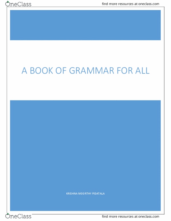 ENGLISH GRAMMAR Study Guide - Winter 2023, final - Accusative Case ...