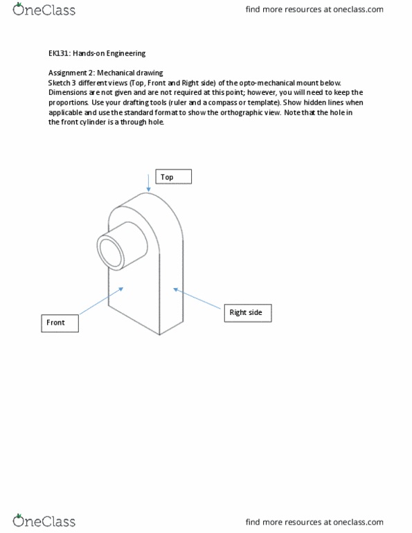 ENG EK 131 Study Guide - Winter 2023, quiz - Mechanical Systems Drawing