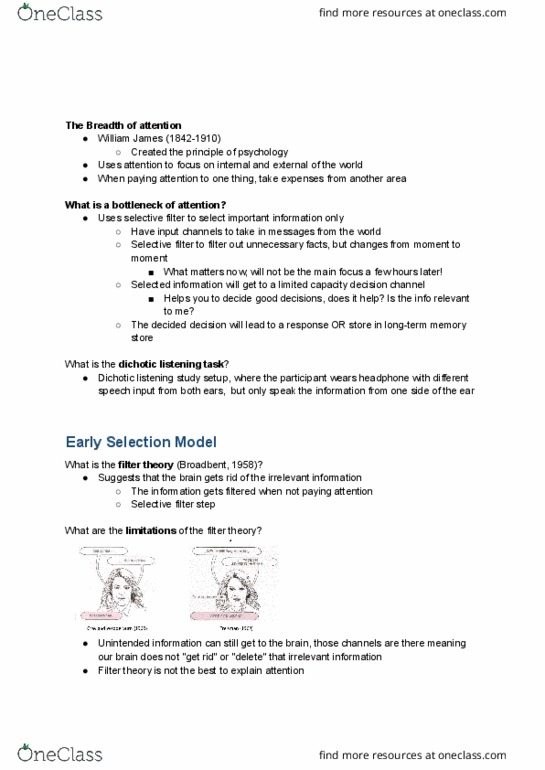 PSYB57H3 Lecture Notes - Spring 2023, Lecture 4 - Attention, Stroop ...