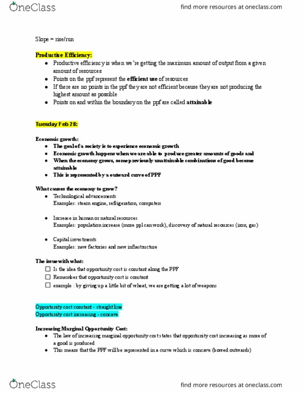 ECON 2100 Lecture Notes - Spring 2023, Lecture 5 - Productive ...