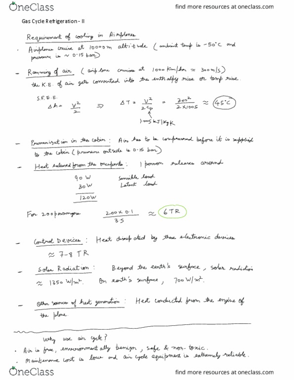 IIT Jodhpur notes gas cycle Refrigeration II - OneClass IIT Jodhpur notes gas cycle Refrigeration II - OneClass