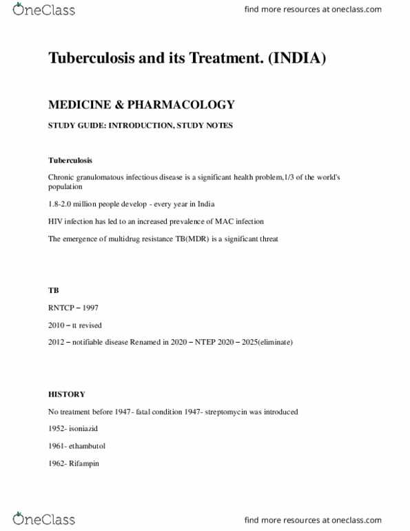 MEDICINE Study Guide - Spring 2023, final - Multi-Drug-Resistant ...