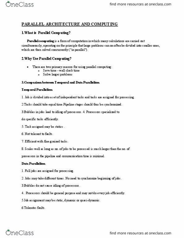 Paa Final Parallel Architecture And Computing Oneclass