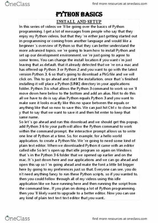 0115 Final: PYTHON BASICS - OneClass