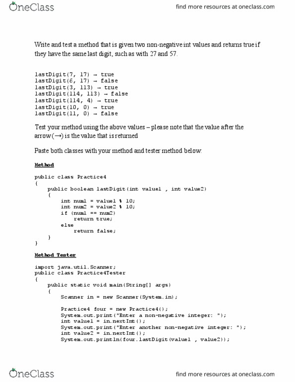 CSE 160 Lecture 1: Abdullah Chaudhry (STUDENT) - lastDigit() - OneClass CSE 160 Lecture 1: Abdullah Chaudhry (STUDENT) - lastDigit() - OneClass