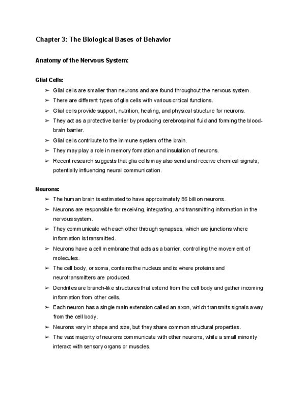 PSYC 1001 Lecture : Chapter 3_ The Biological Bases of Behavior (1 ... PSYC 1001 Lecture : Chapter 3_ The Biological Bases of Behavior (1 ...