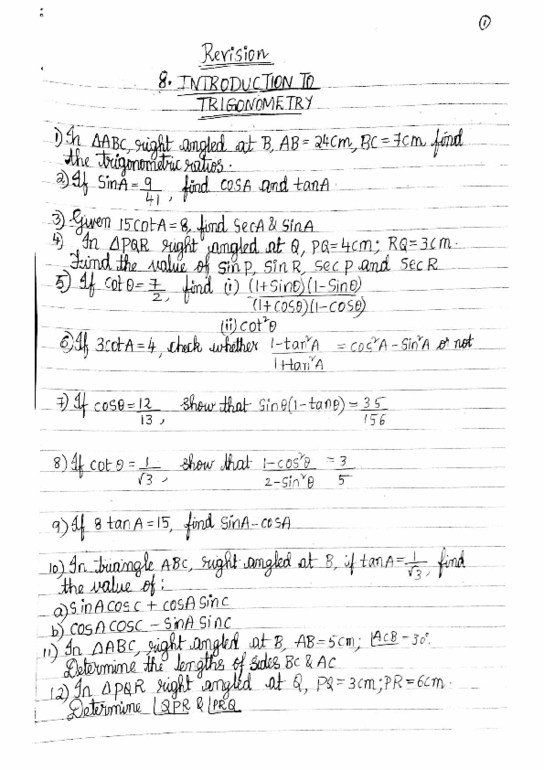 Introduction to trigonometry - OneClass