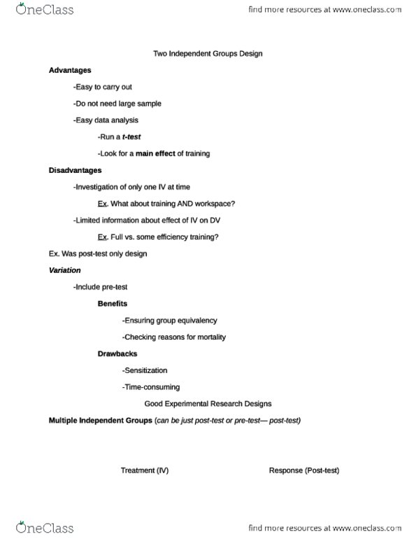 PSY 250 : Scientific Inquiry Notes 16 (all the notes you need) - OneClass
