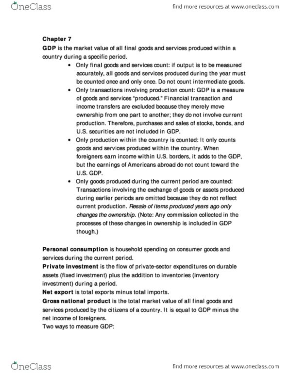 ECO-2013 Study Guide - Spring 2012, Midterm - Real Interest Rate ...