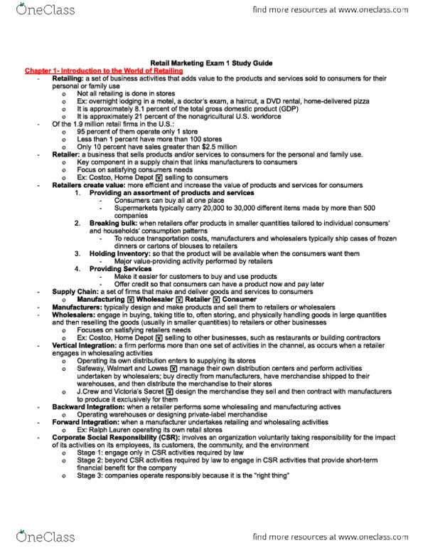 MRKTNG 4250 Study Guide - Spring 2013, Midterm - Intangibility ...