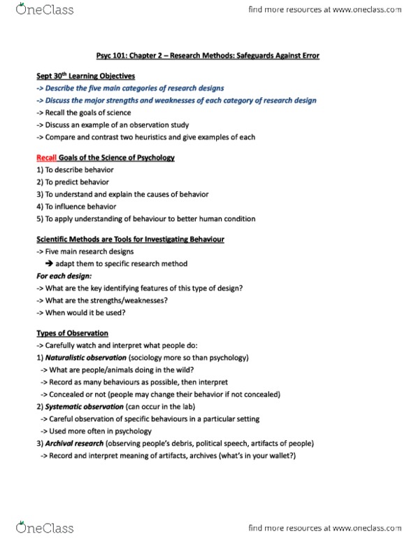 PSYC 101 Chapter 2: Psyc 101 Chapter 2 Research Methods.Safeguards ... PSYC 101 Chapter 2: Psyc 101 Chapter 2 Research Methods.Safeguards ...