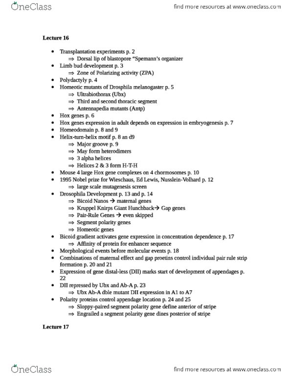 CHEM 282 Study Guide - Winter 2012, Final - Transfer Rna, Hox Gene ...