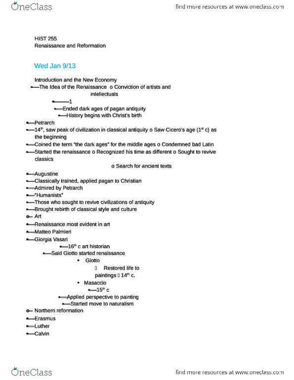 HIST 255 : Lecture Notes (detailed) - OneClass HIST 255 : Lecture Notes (detailed) - OneClass