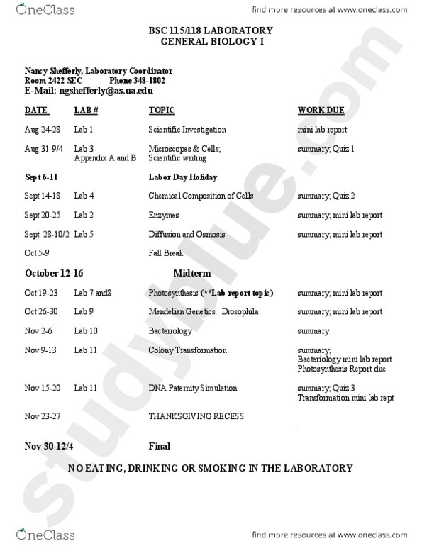 BY 123L Study Guide - Fall 2012, - Osmosis, Scientific Writing ...