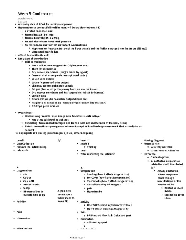NSE 22A/B Final: Roy Assessment (RDAT) example, template, and ...