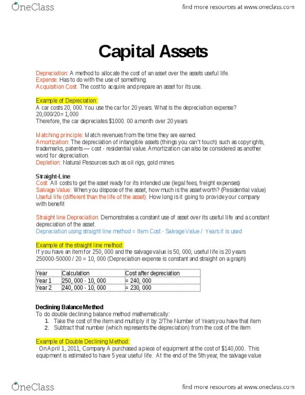 ACC 100 Final: ACC 100 Final Exam Review - OneClass