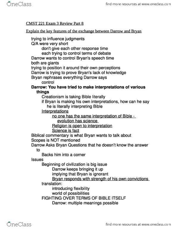 CMST 3001 Midterm: CMST 221 Exam 3 Review Part 8 (must read for final ...
