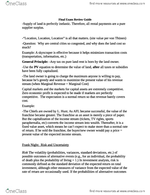 ECON 400 Study Guide - Fall 2013, Final - Standard Deviation, Credit ... ECON 400 Study Guide - Fall 2013, Final - Standard Deviation, Credit ...