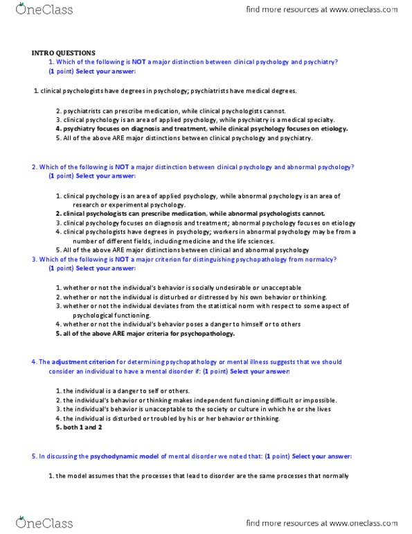 PSYCH 2AP3 Final: PSYCH 2AP3 COMPLETE List of ALL Exam Prep Questions ...