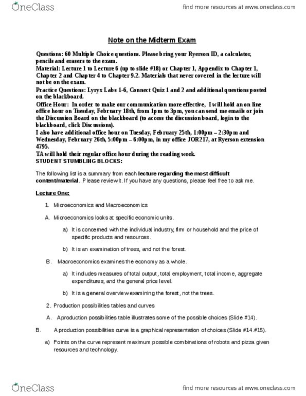 Ecn 204 Midterm Note On The Midterm Examdocx Oneclass