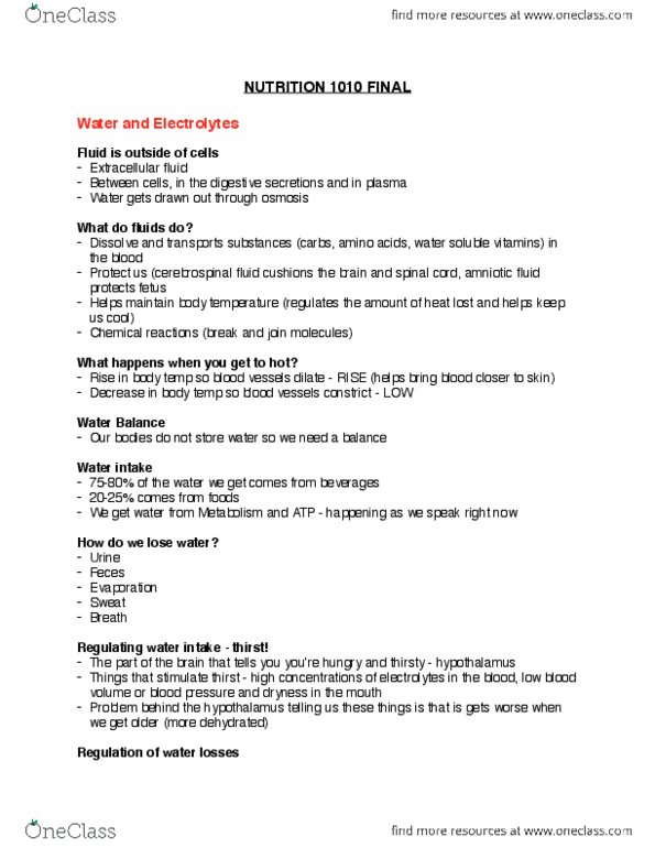 NUTR 1010 Study Guide - Fall 2014, Final - Bloating, Digestion ... NUTR 1010 Study Guide - Fall 2014, Final - Bloating, Digestion ...