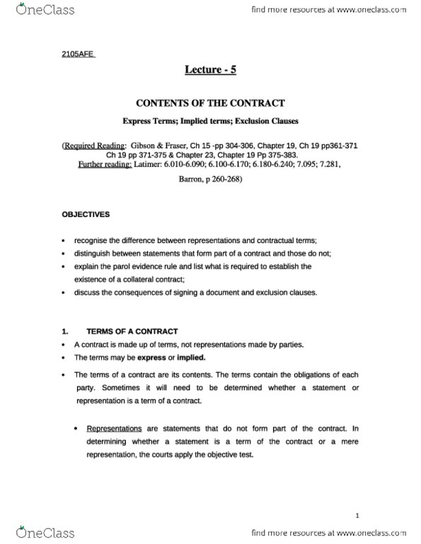 2105AFE Quiz: Lecture 5-2105AFE (93% on the test) - OneClass