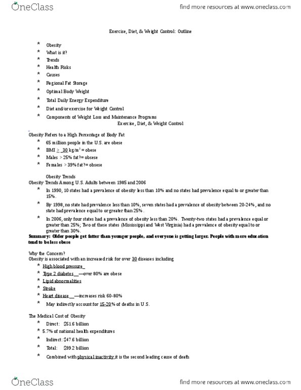 KIN 310 Midterm: Exam 3 All Lecture Notes - OneClass
