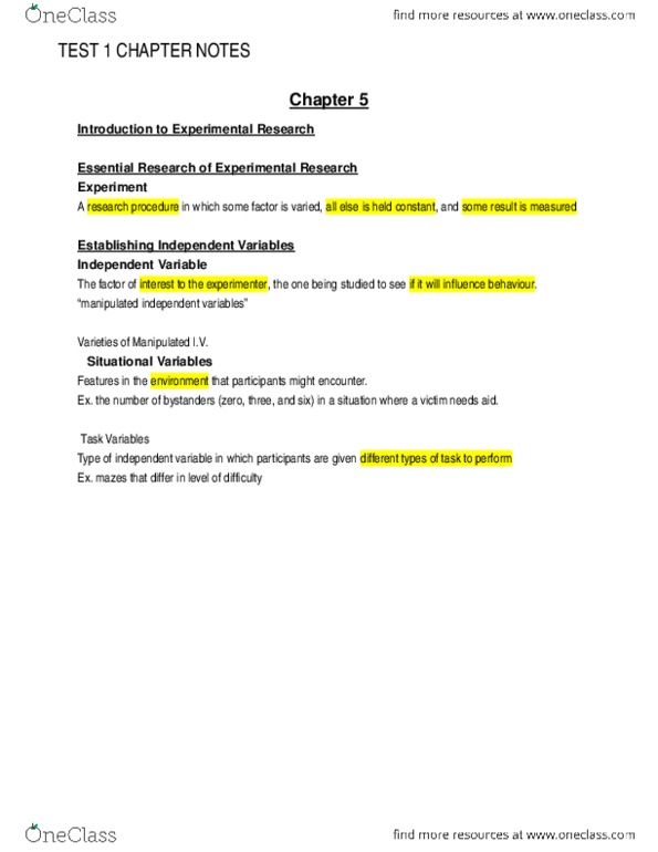 PSYC 2030 Study Guide - Fall 2014, Midterm - Analysis Of Variance PSYC 2030 Study Guide - Fall 2014, Midterm - Analysis Of Variance