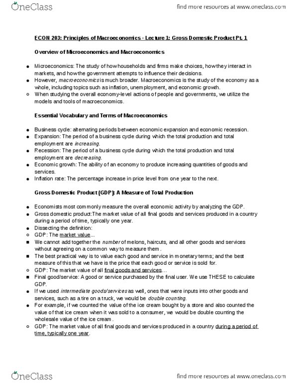 ECON 203 Midterm: Study Guide (Got me an A+!!) - OneClass ECON 203 Midterm: Study Guide (Got me an A+!!) - OneClass