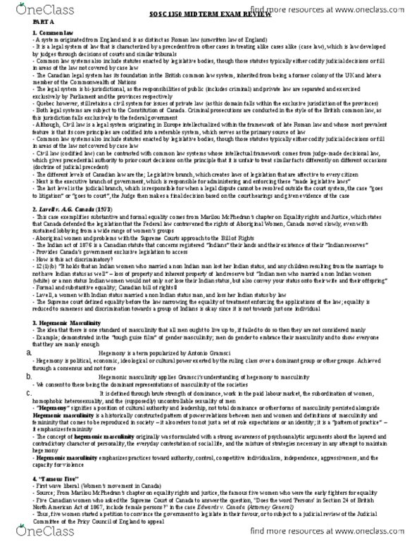 SOSC 1350 Study Guide - Fall 2013, Midterm - John Foxx, Zoophilia, Fast ... SOSC 1350 Study Guide - Fall 2013, Midterm - John Foxx, Zoophilia, Fast ...
