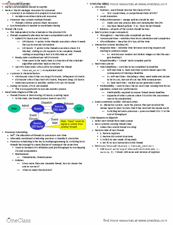 CSC369H1 Study Guide - Fall 2013, Final - Sym Motors, English Language Evenings, Interrupt