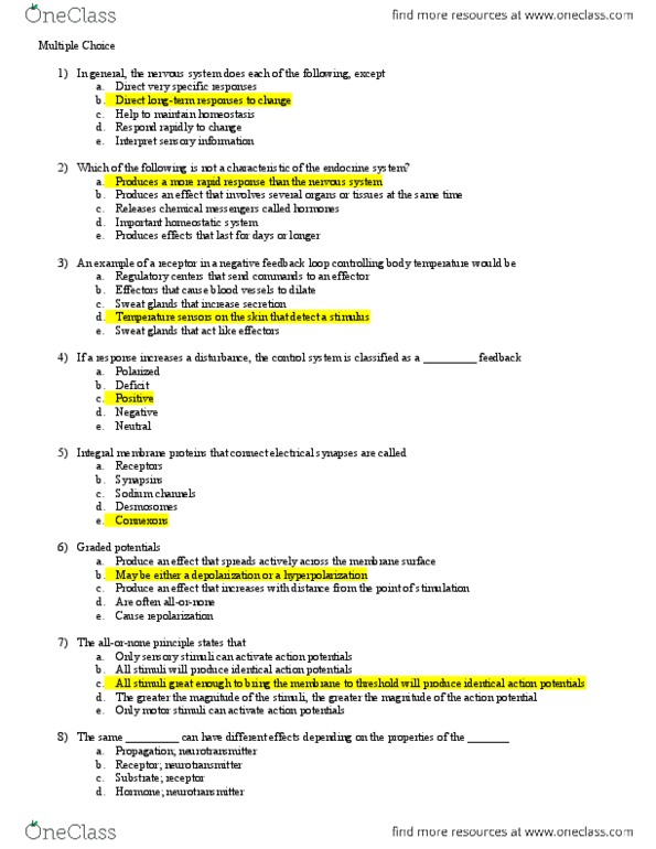BIO310H5 Study Guide - Fall 2015, Midterm - Sympathetic Ganglion ... BIO310H5 Study Guide - Fall 2015, Midterm - Sympathetic Ganglion ...