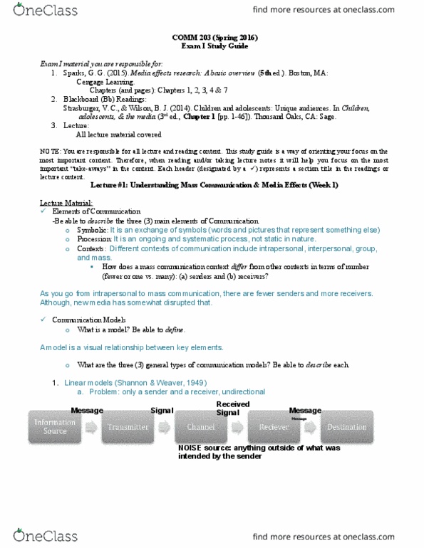 COMM 203 Study Guide - Spring 2016, Midterm - Payne Fund Studies ... COMM 203 Study Guide - Spring 2016, Midterm - Payne Fund Studies ...