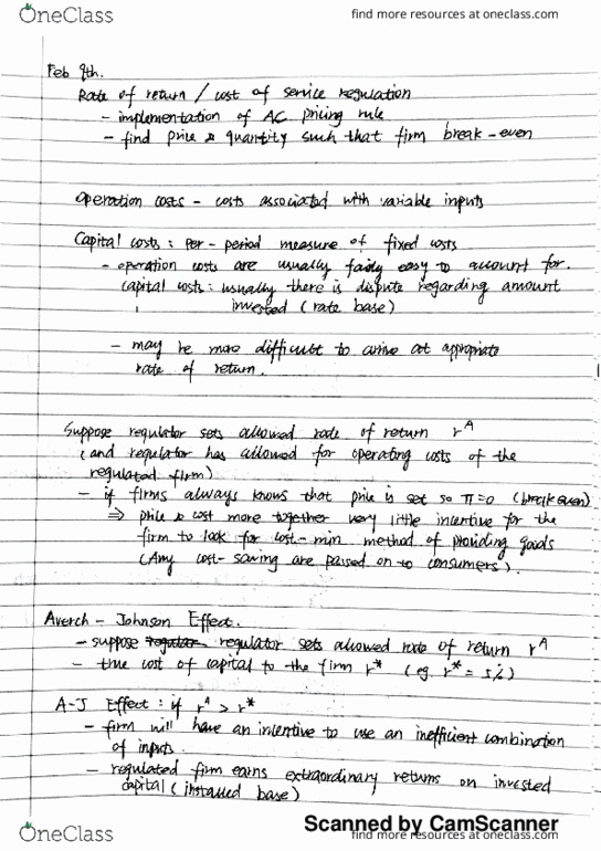 ECON 365 Lecture 1 Rate Of Return OneClass