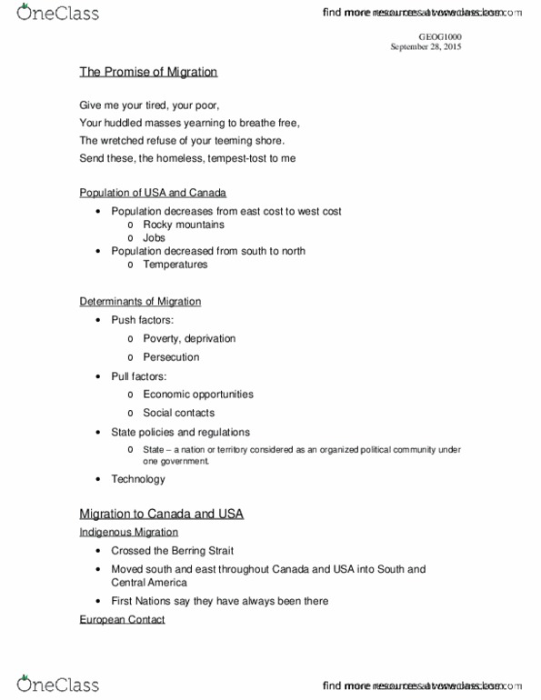 GEOG 1000 Study Guide - Fall 2015, Midterm - Rocky Mountains GEOG 1000 Study Guide - Fall 2015, Midterm - Rocky Mountains