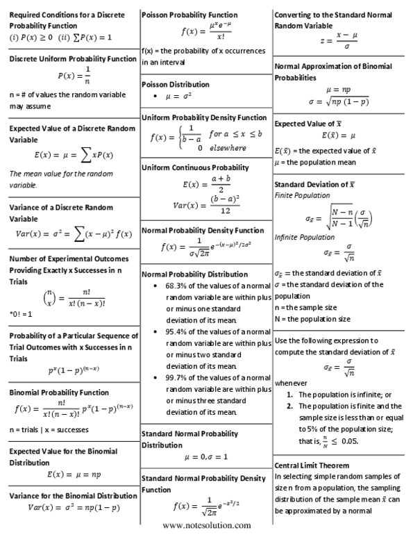 MGEB11H3 Final: Formula Sheet for Exam - OneClass