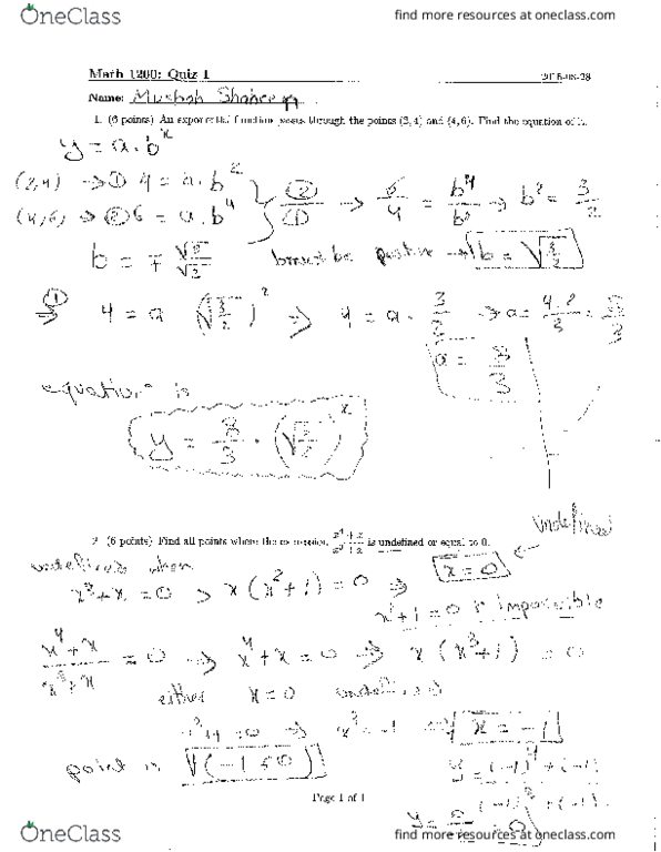 MATH-1200 Final: MATH 1200 EXAMS - OneClass