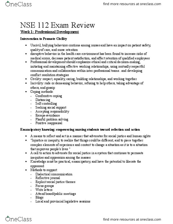 NSE 112 Study Guide - Winter 2016, Final - Standards Organization ...