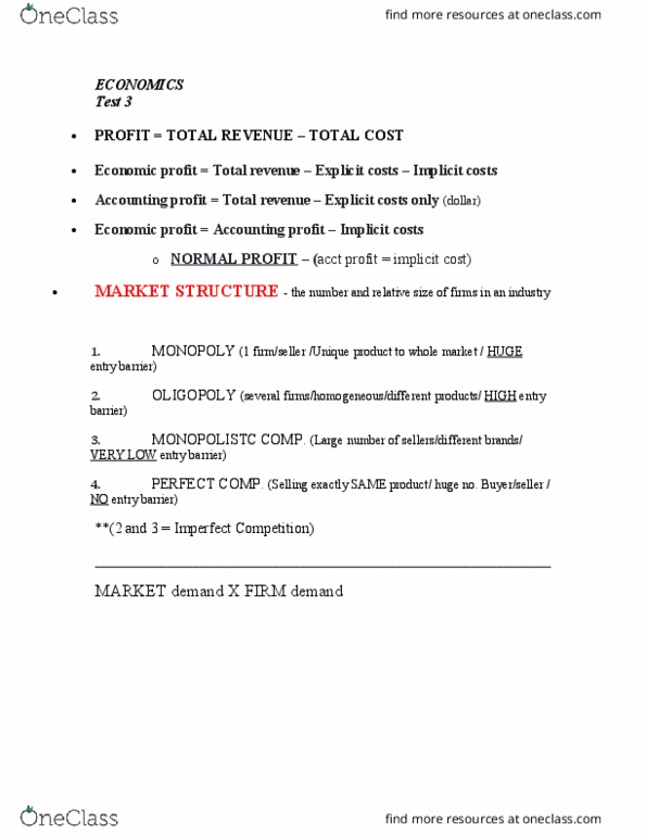 ECON 2000 Final: test 3 - OneClass ECON 2000 Final: test 3 - OneClass