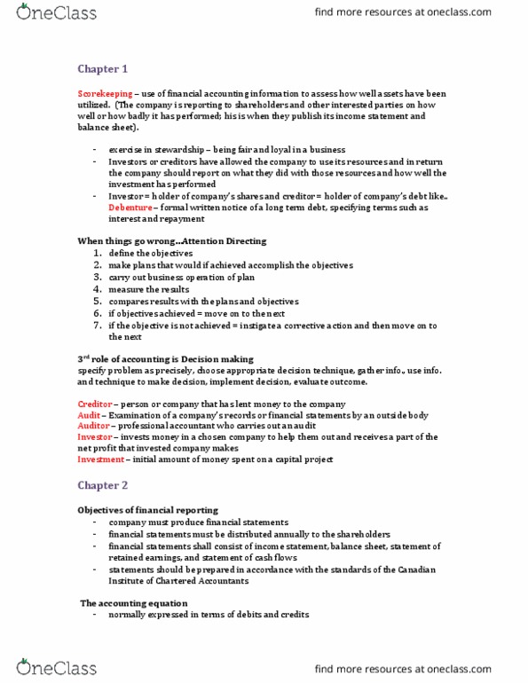 ADMS 1500 Study Guide - Fall 2013, Midterm - Deferred Income, Sole ... ADMS 1500 Study Guide - Fall 2013, Midterm - Deferred Income, Sole ...