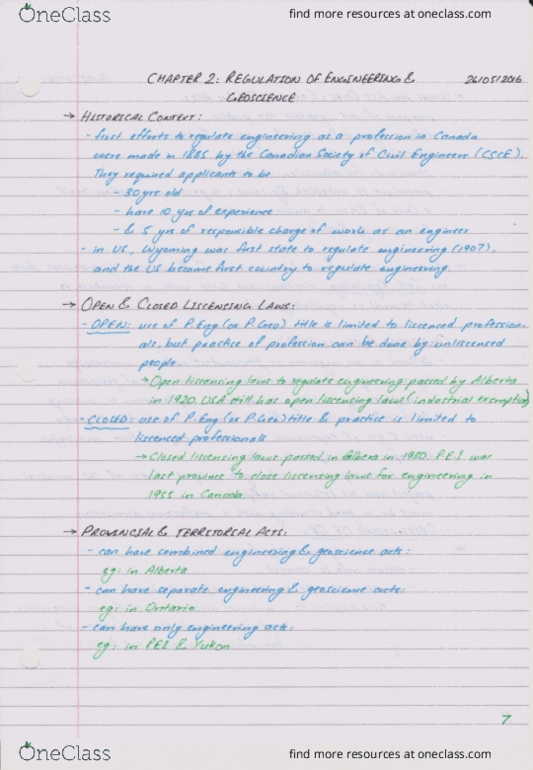 ENGG 513 Chapter 2: Logbook - OneClass