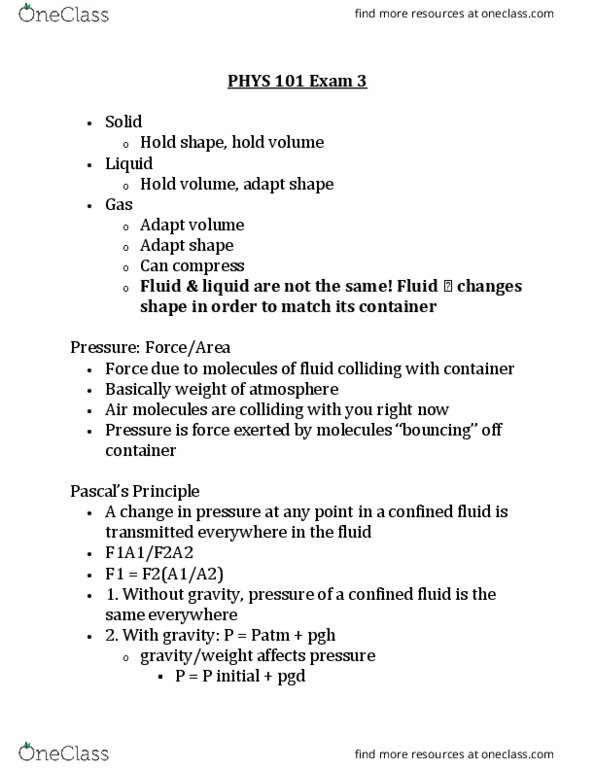 PHYS 101 Study Guide - Fall 2014, Midterm - Ideal Gas, Wavenumber, Heat ... PHYS 101 Study Guide - Fall 2014, Midterm - Ideal Gas, Wavenumber, Heat ...